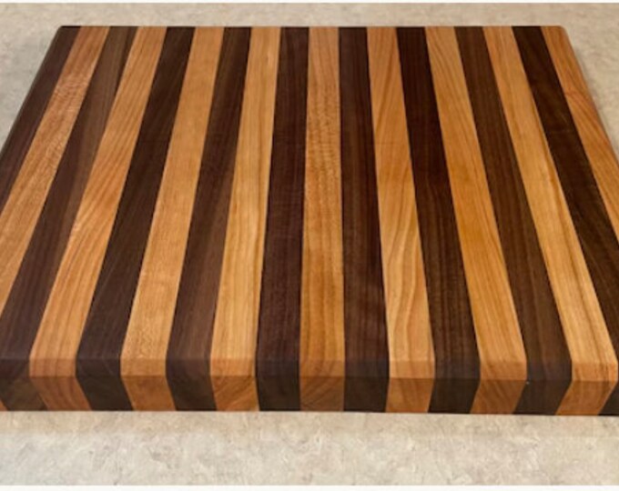 Double Sided Cherry and Walnut Chopping Block | Butcher Block | Cutting ...