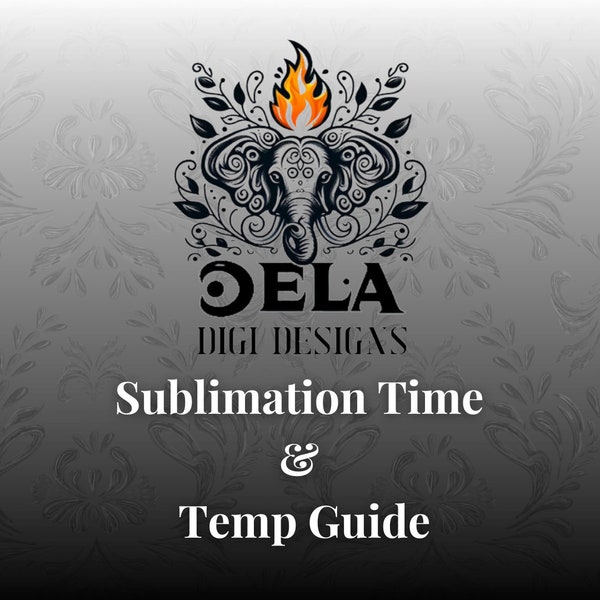 Sublimation Time & Temp Guide - Etsy