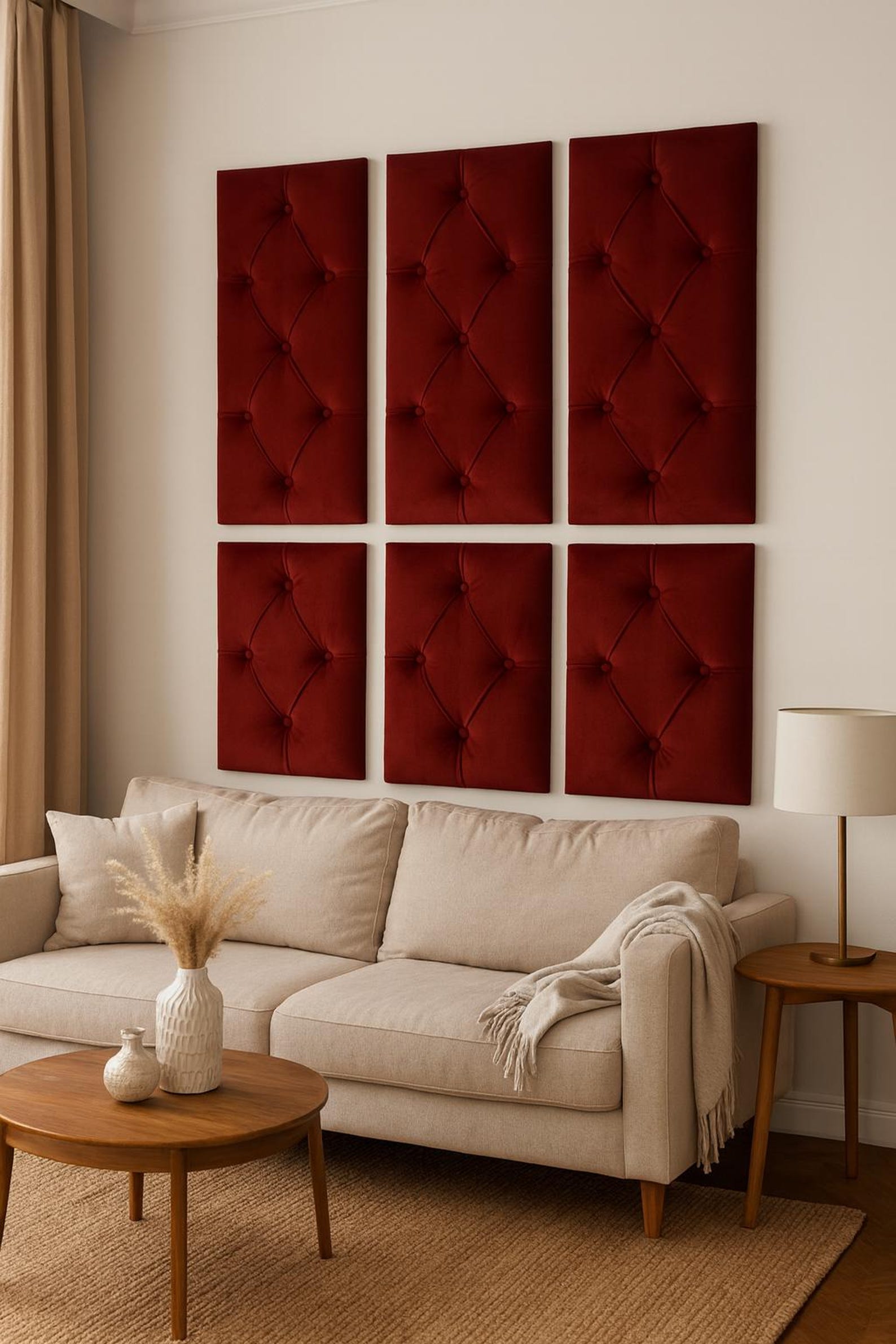 Tufted Wall Panels With Capitone Stitching, Custom Upholstered ...