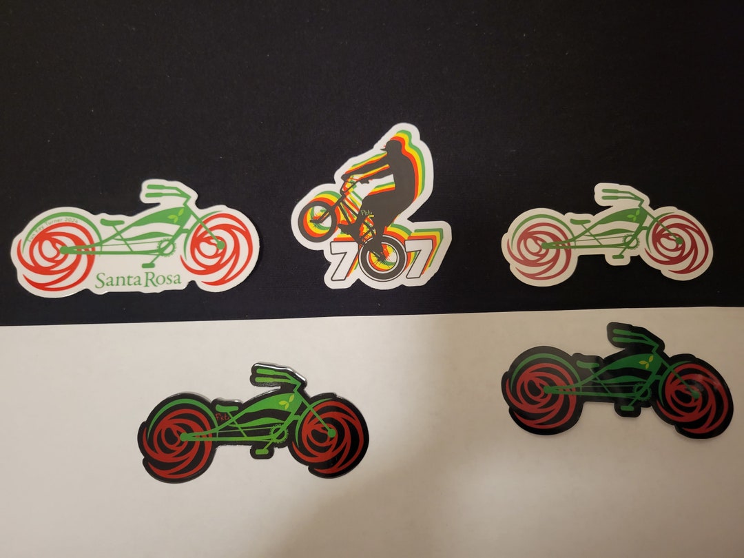 Santa Rosa Bicycle Sticker Bike Rose California - Etsy