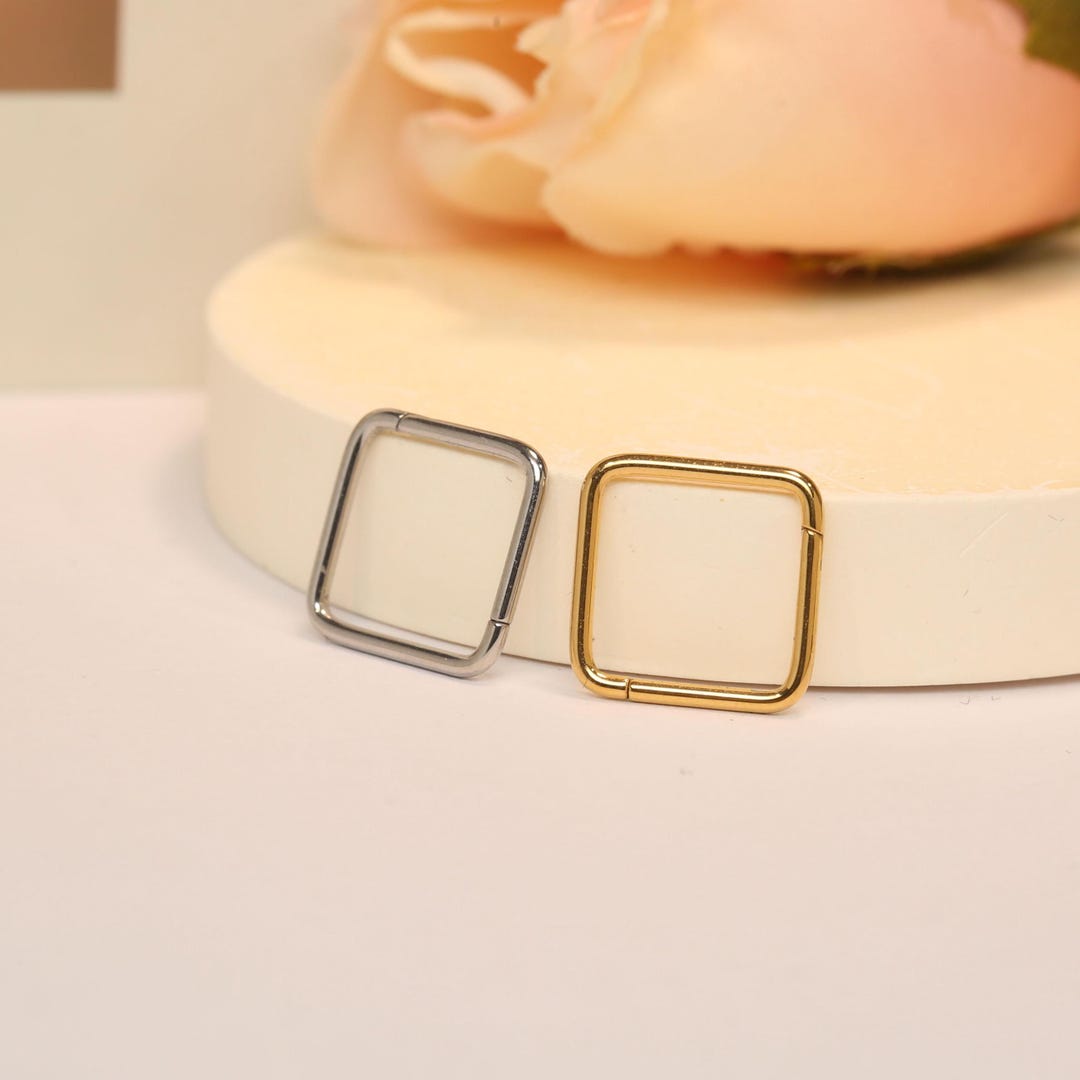 Ear Septum Ring Square Nose Ring Septum Piercing Screw Earrings Earlobe ...