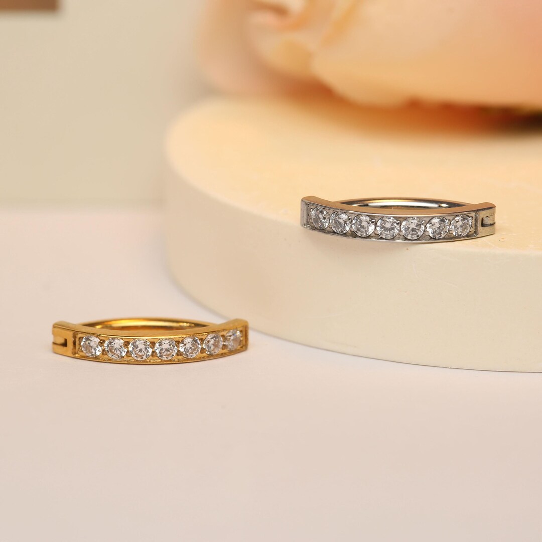 Round CZ Belly Button Buckle 10mm 12mm Belly Button Piercing Jewelry ...