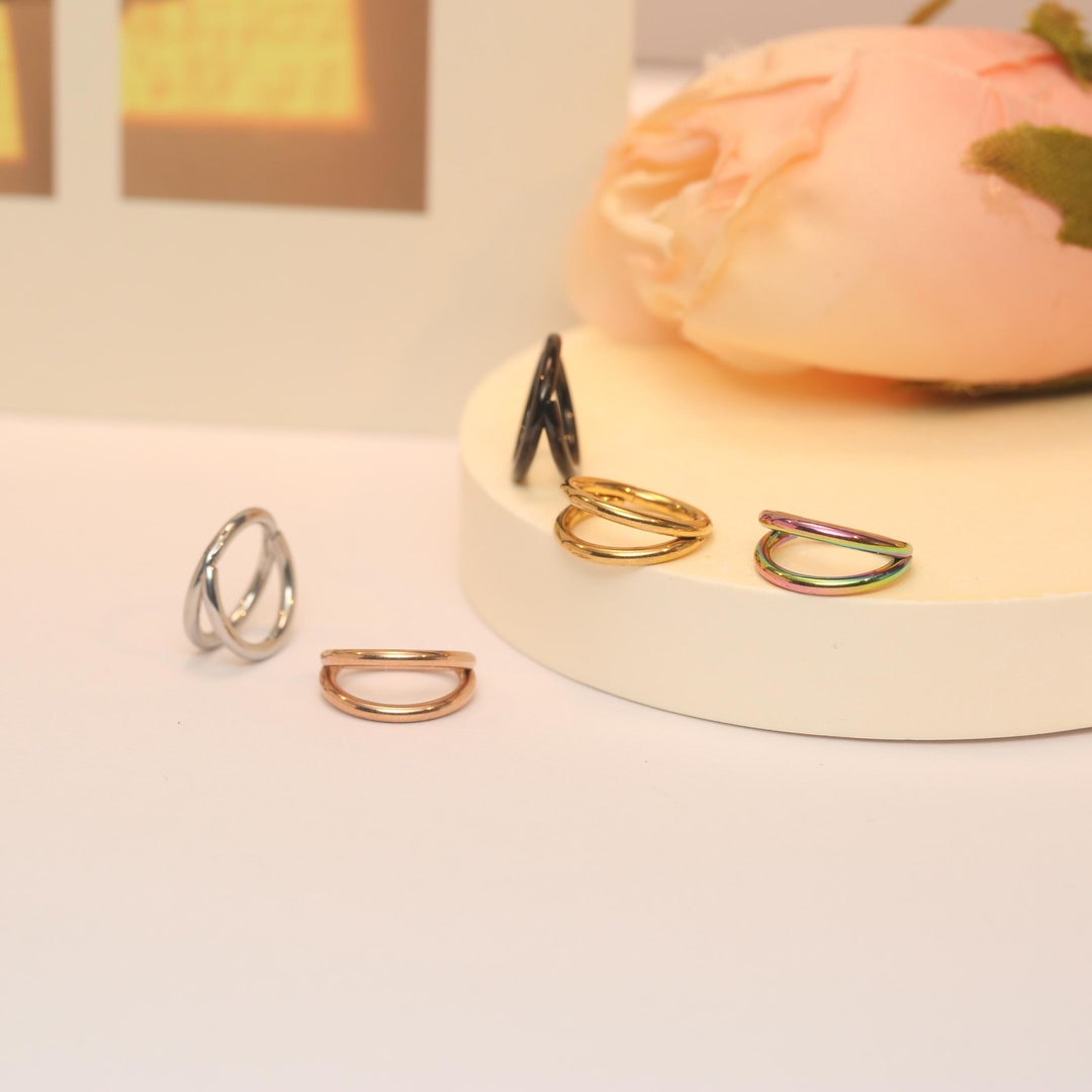 Double Open Nose Ring 16G 18G 20G Nasal Septum Ring Nose Ring Nose ...