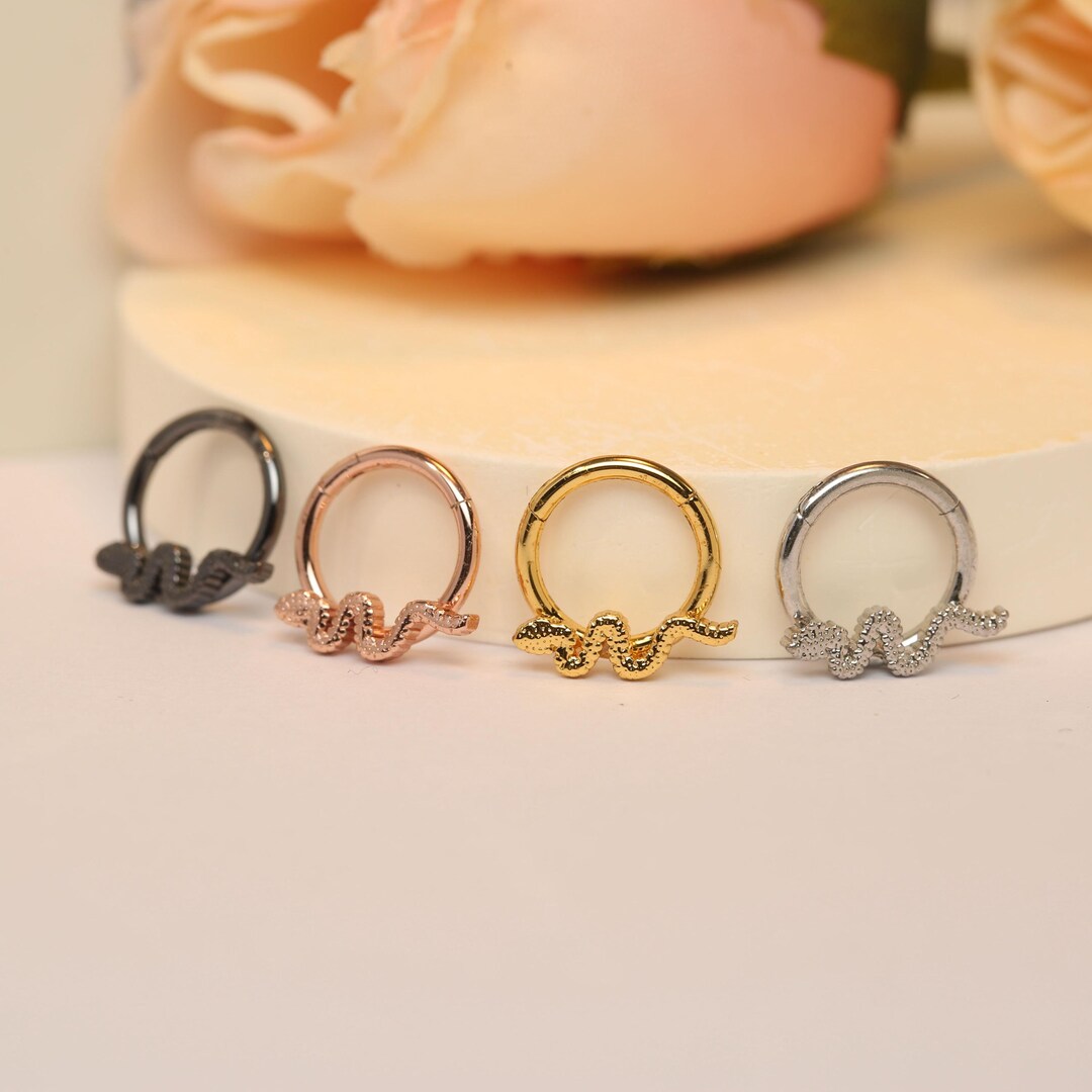 Unique and Stylish Snake Design on the Front Septum Ring Nasal Septum ...