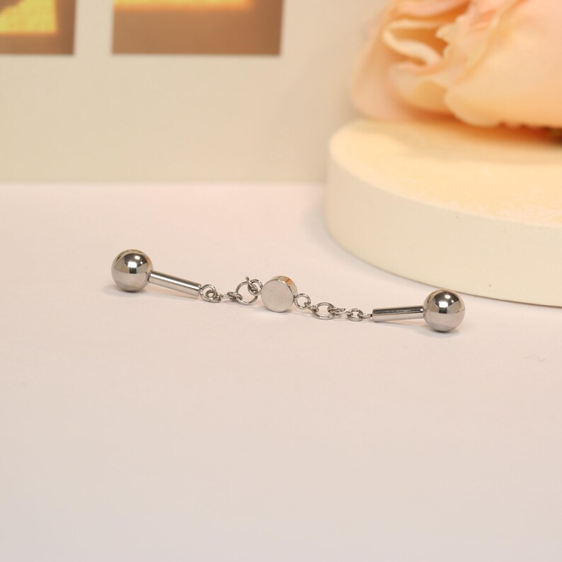 14G Unique Zirconia Pendant Connecting Chain Industrial Piercing ...