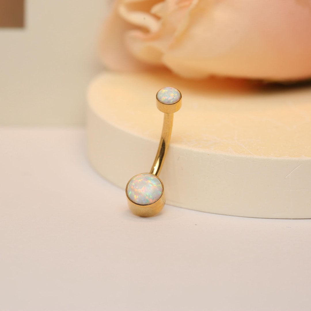 Opal Titanium Belly Button Ring 14G Belly Button Jewelry Belly Button ...
