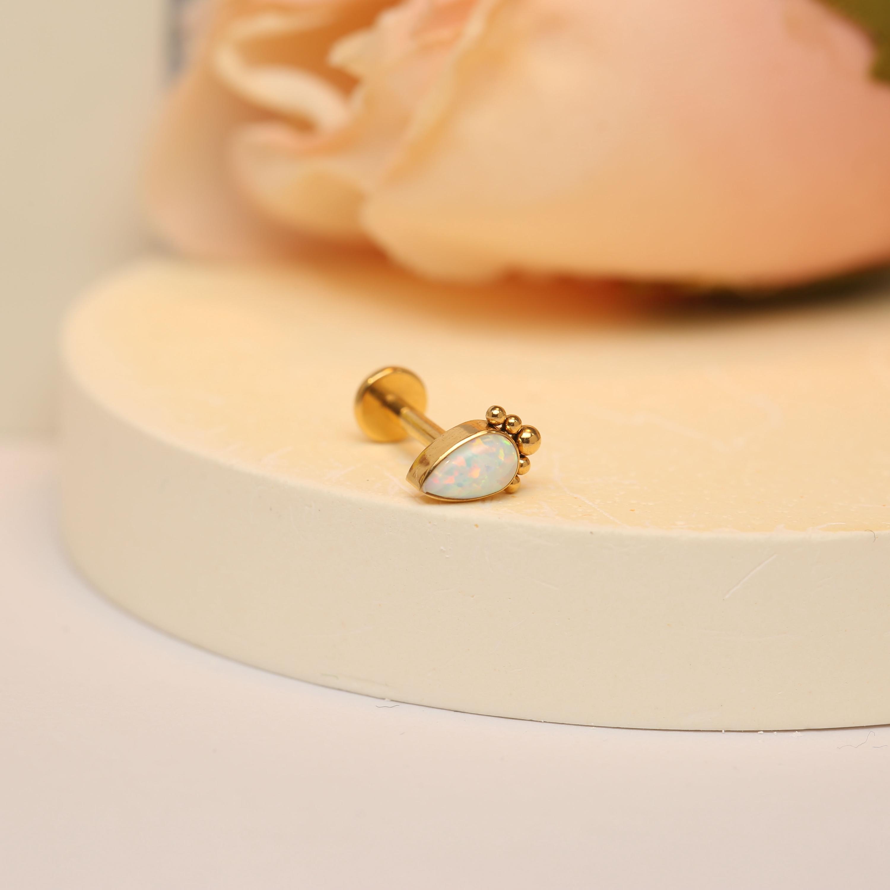 Cute Opal Conch Lip Stud Medusa Piercing Jewelry 16G Titanium/silver ...