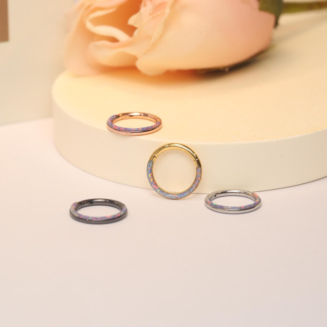 Mysterious Beautiful Purple Opal Nose Ring Piercing Jewelry Septum Ring ...