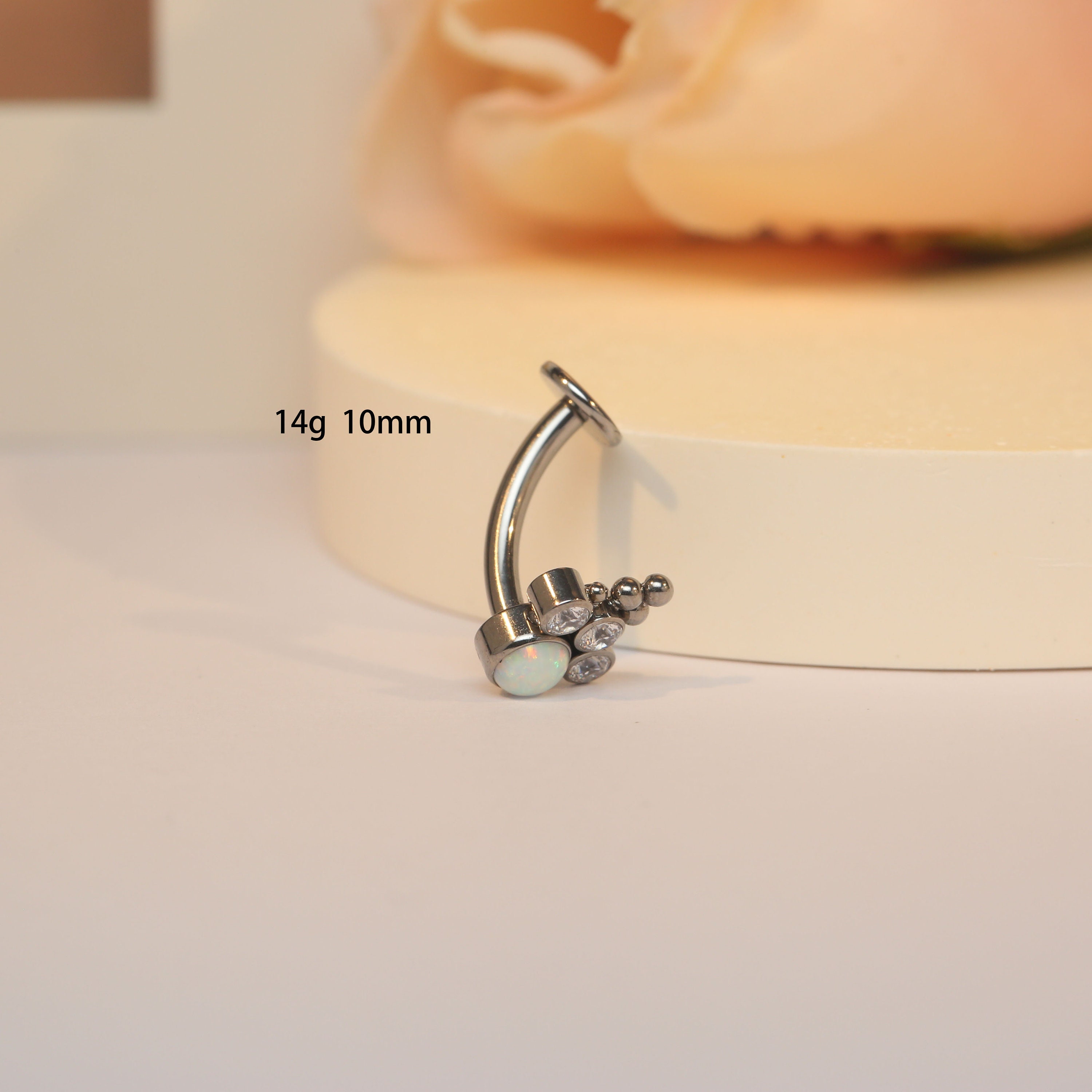 14G Disc Bottom Belly Button Ring/titanium Silver Belly Button Piercing ...