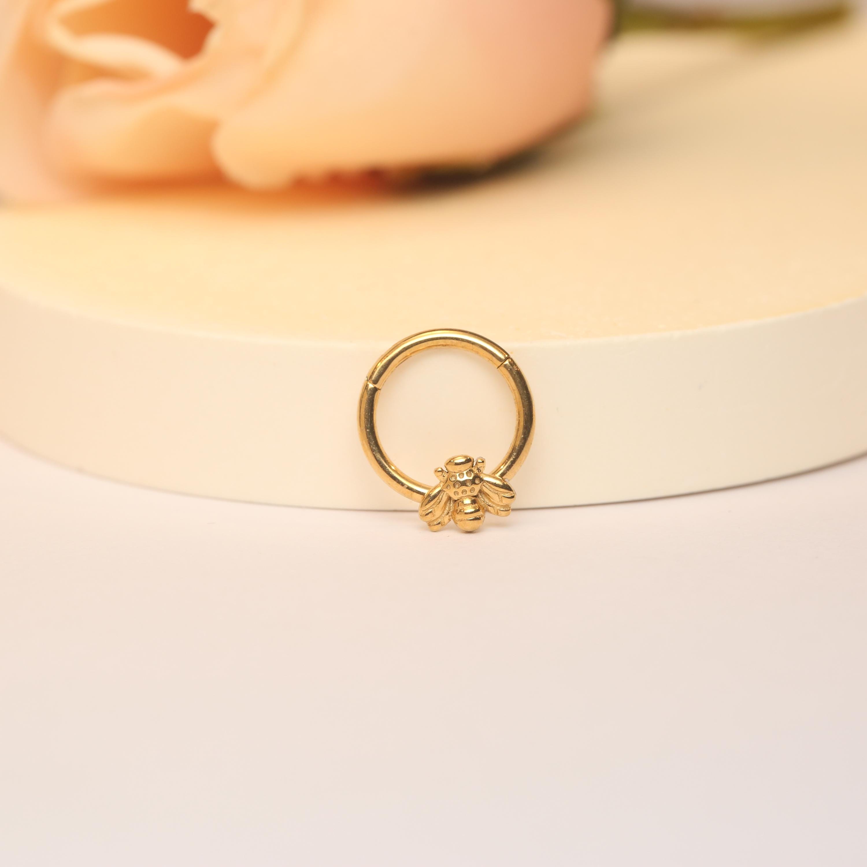 Cute Little Bee Nose Ring 16G Nasal Septum Jewelry Nasal Septum Clicker ...