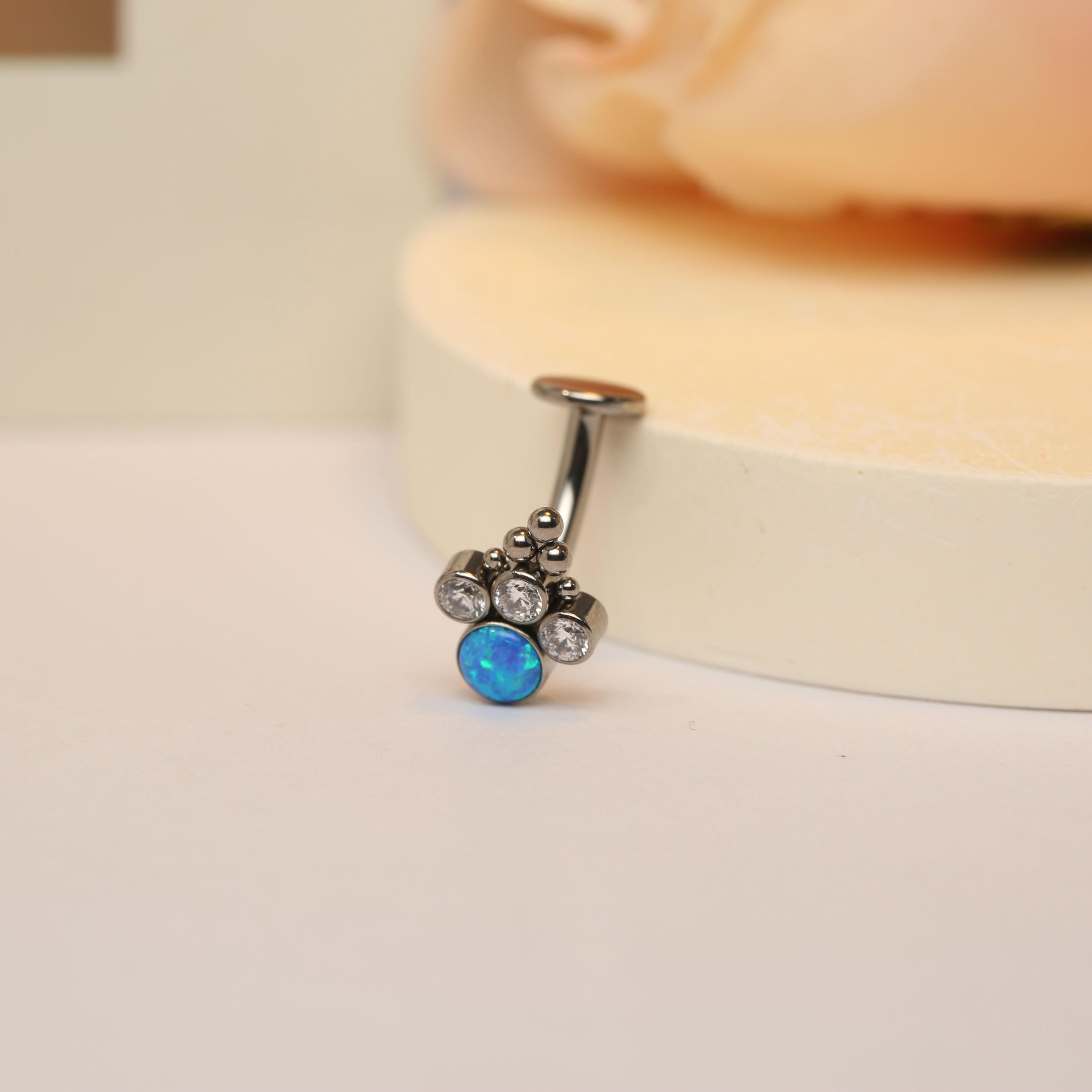 14G Disc Bottom Belly Button Ring/titanium Silver Belly Button Piercing ...