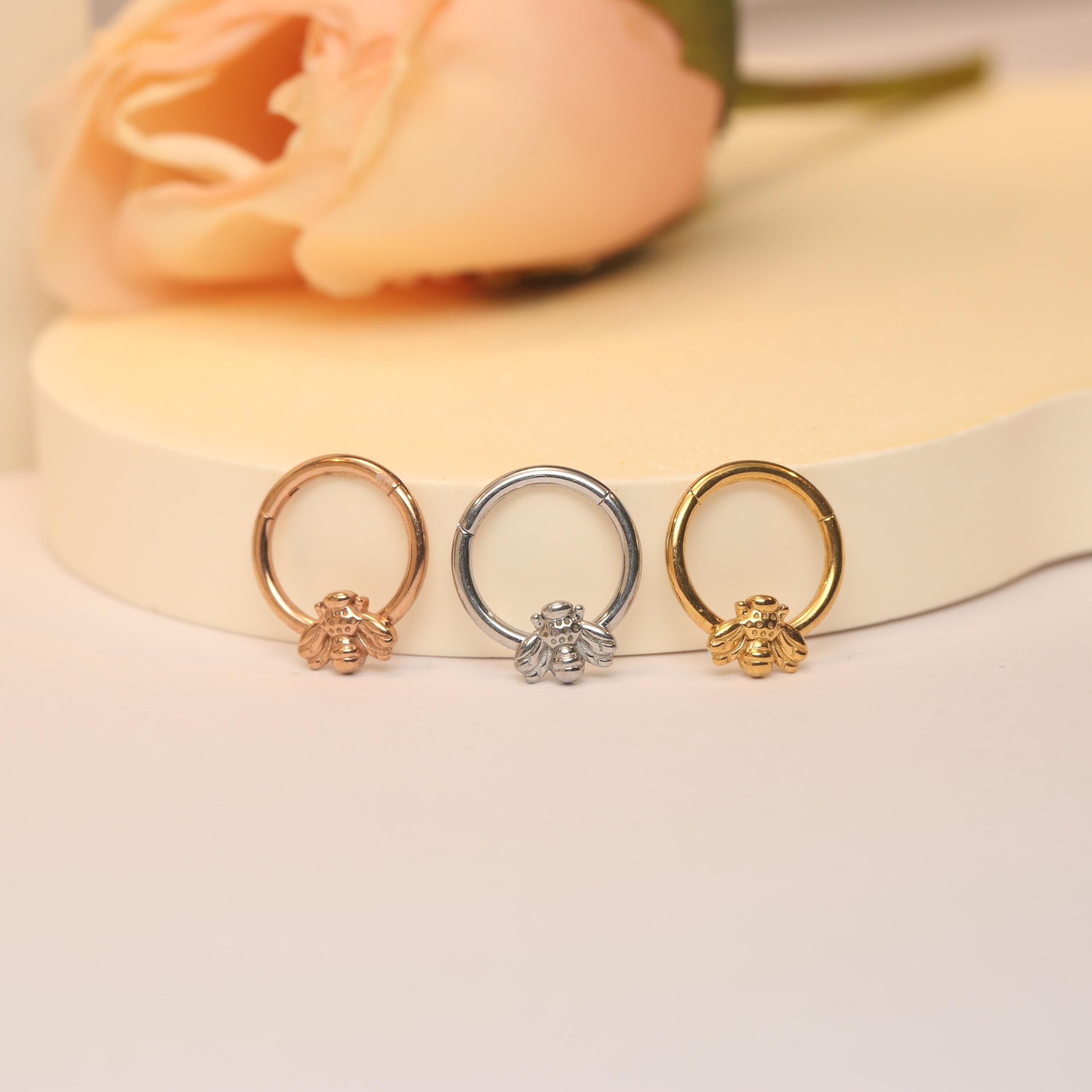 Cute Little Bee Nose Ring 16G Nasal Septum Jewelry Nasal Septum Clicker ...