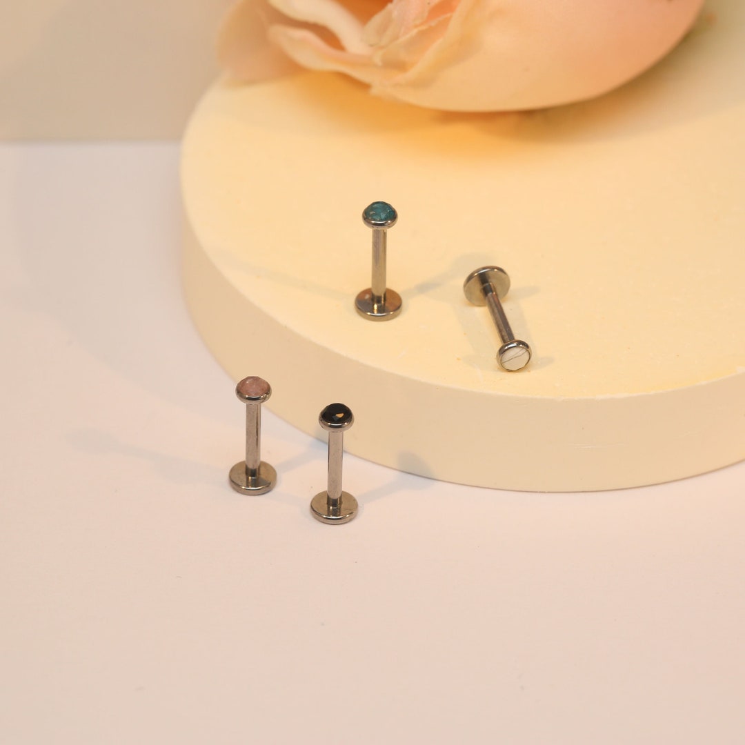 Labret Studs/lip Studs/with Apatite/white Turquoise/rhodonite/black ...