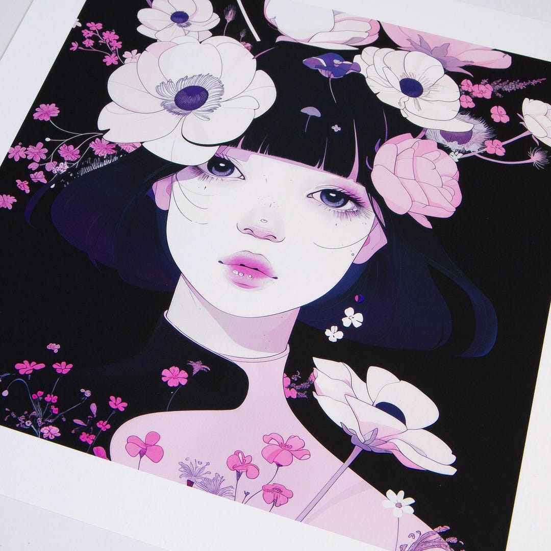 Prophecy – Mystical Floral Portrait Art Print, Feminine Spiritual ...