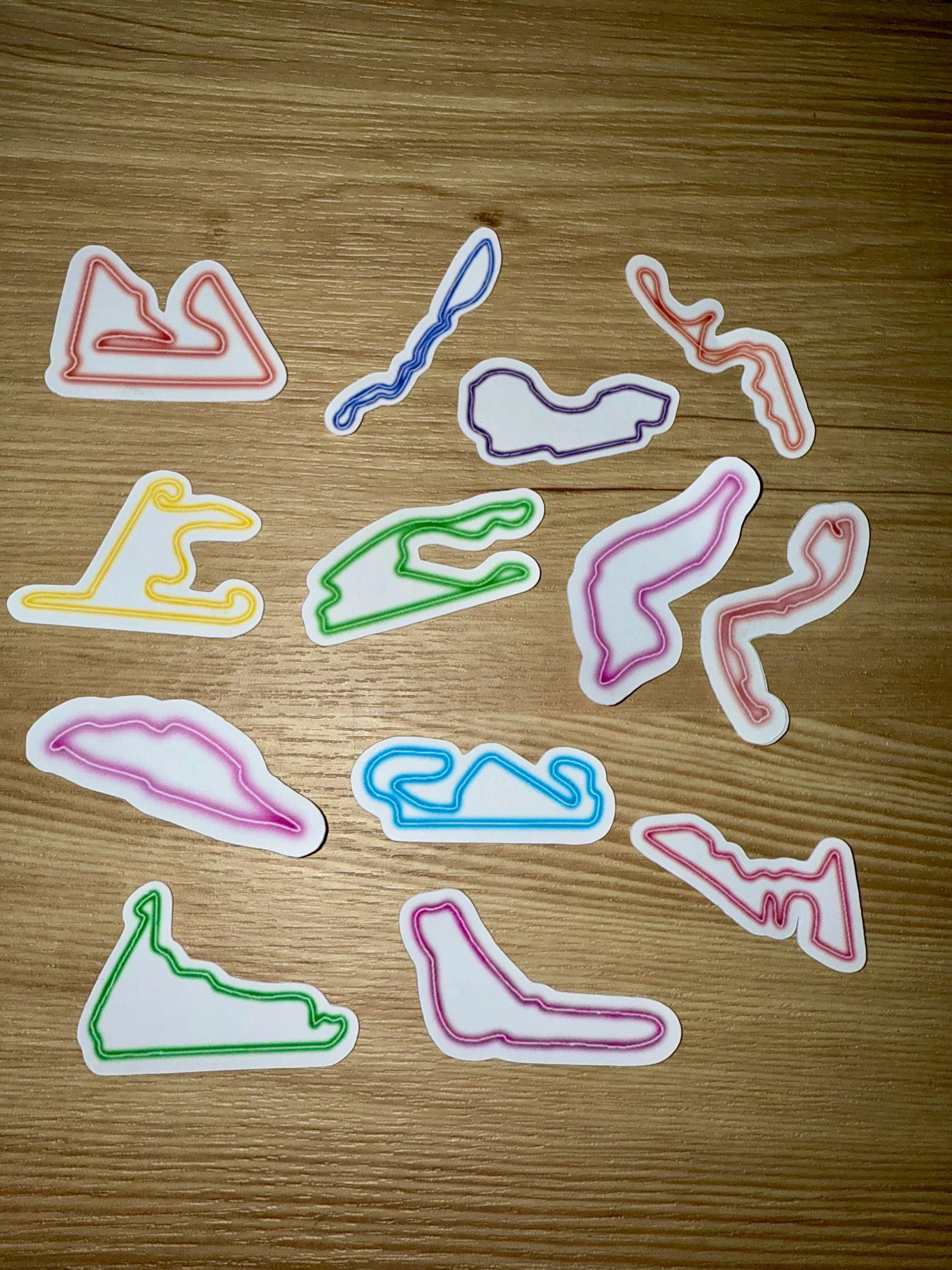 Neon Grand Prix Circuit Stickers | Race Track Outline Designs ...