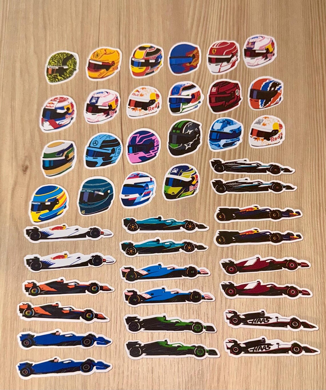 2025 F1 Driver Helmet & Car Livery Mini Stickers | Formula 1 Stickers ...