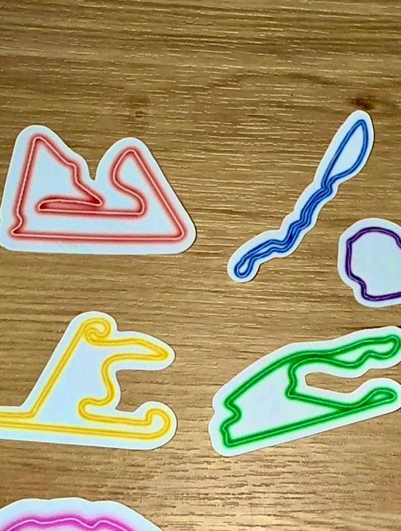 Neon Grand Prix Circuit Stickers | Race Track Outline Designs ...