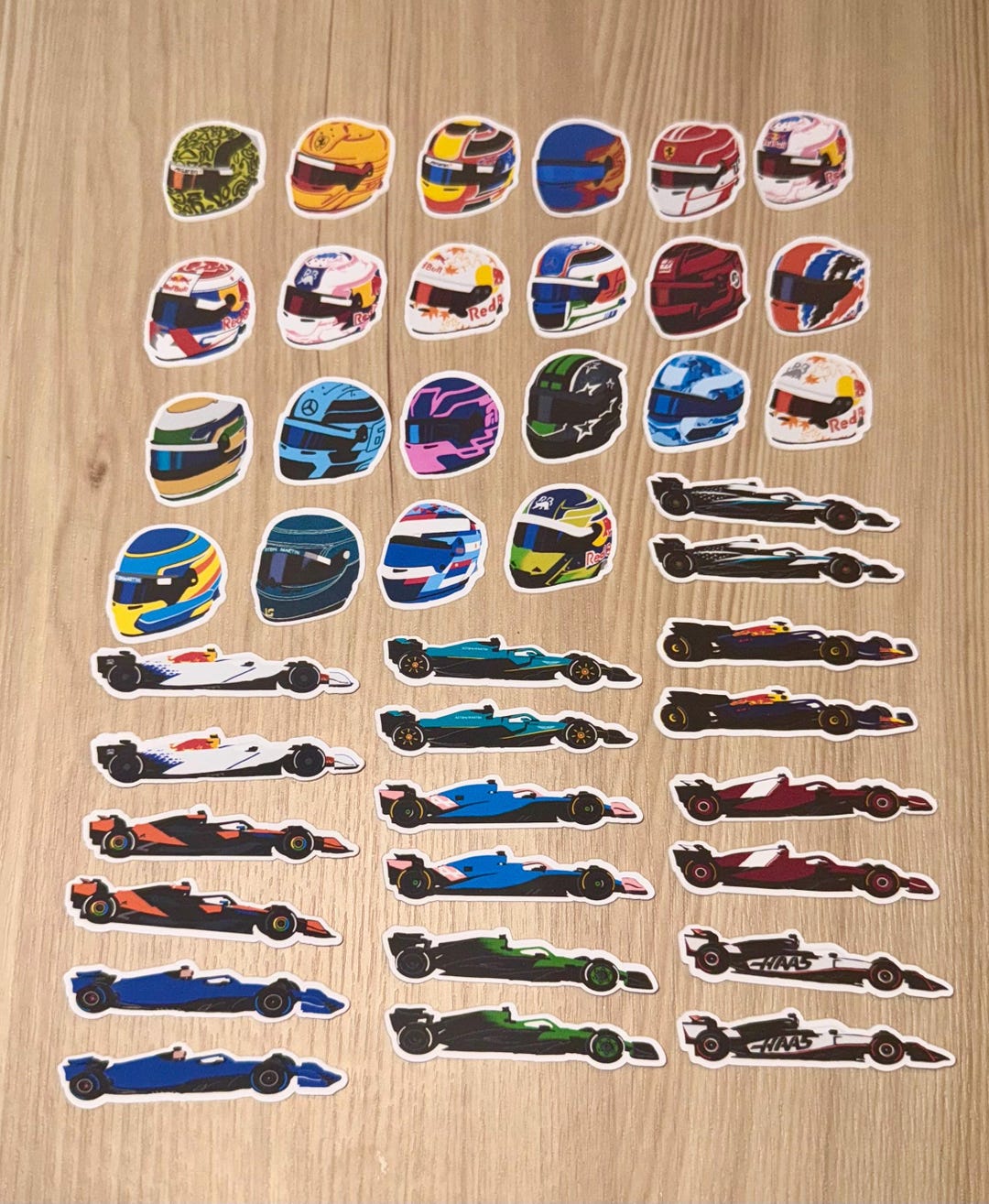 2025 F1 Driver Helmet & Car Livery Mini Stickers | Formula 1 Stickers ...