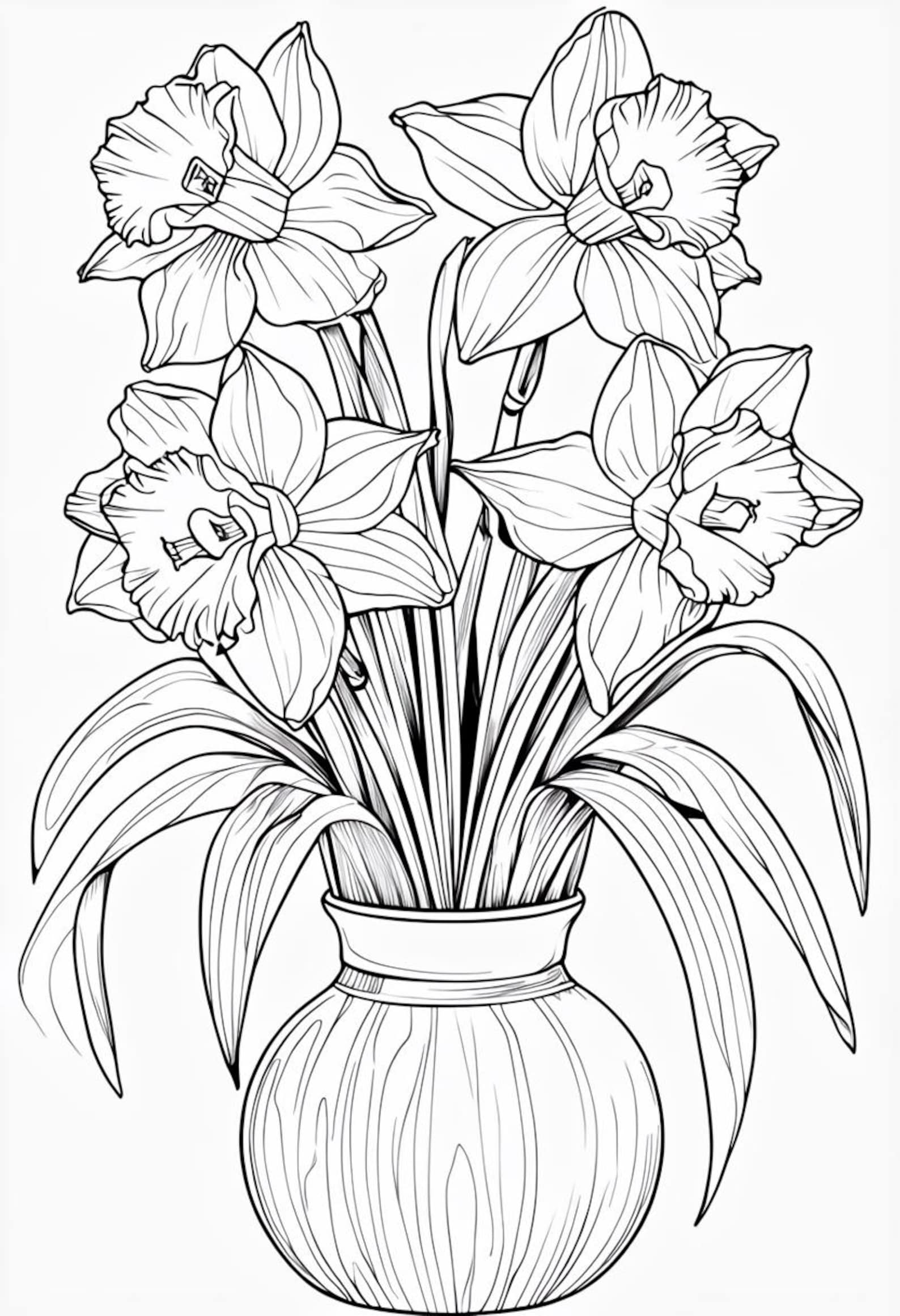 Coloring Book Pages - Flowers 5 Pages - Etsy