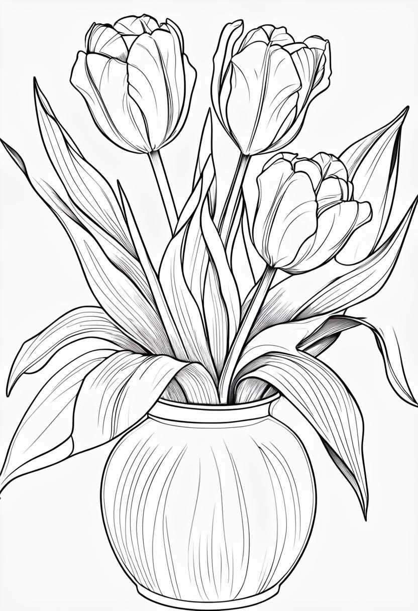 Coloring Book Pages - Flowers 5 Pages - Etsy