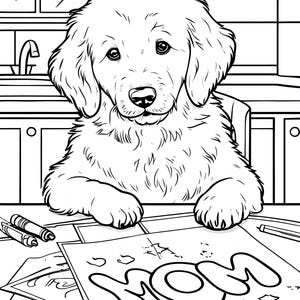 Mother's Day Coloring Pages - Quick Print, Dogs, Mothers Day Print ...