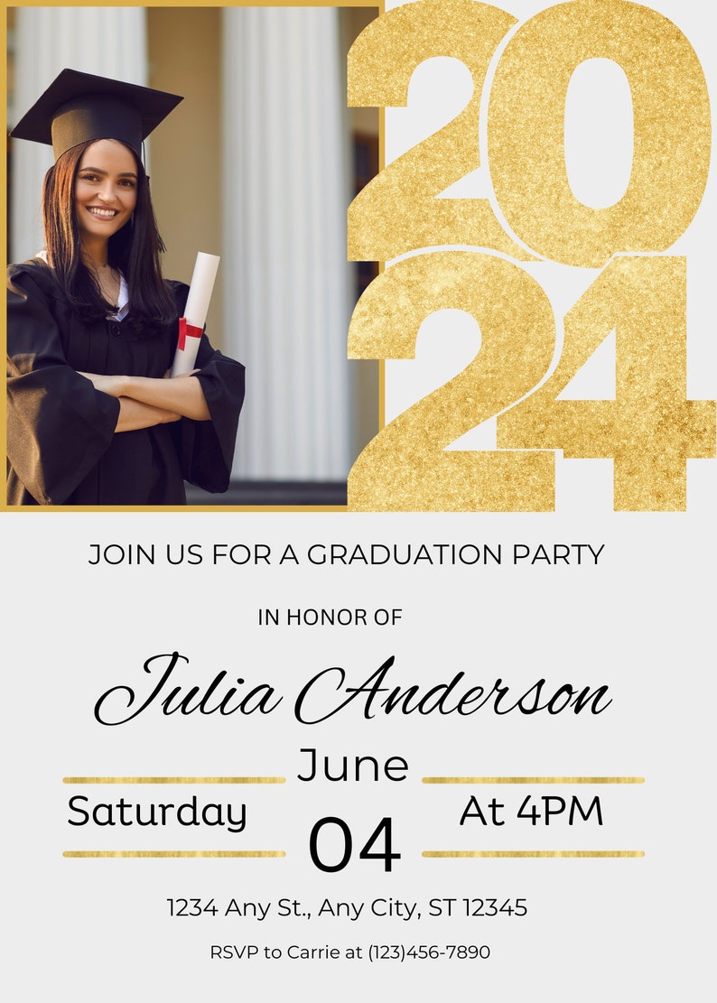 Editable Digital Download Graduation Party Invitation Template, Class ...