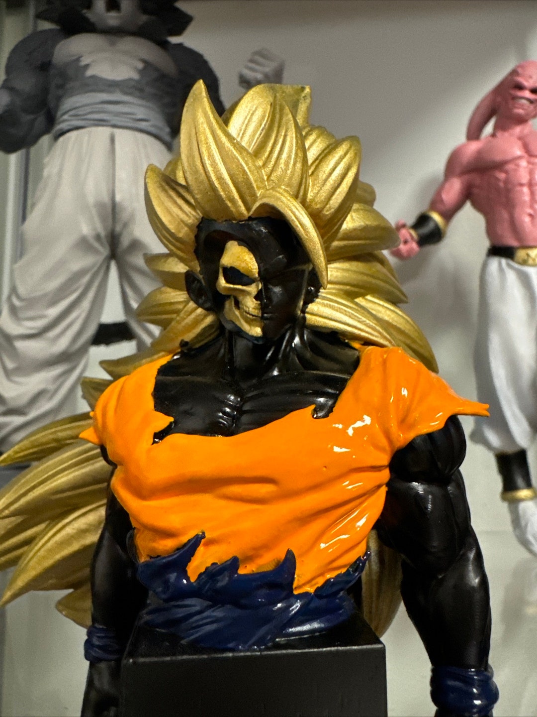 Hand-painted Resin Bust of Goku Ssj3 14 Cm Tall Dragonball Z Action ...