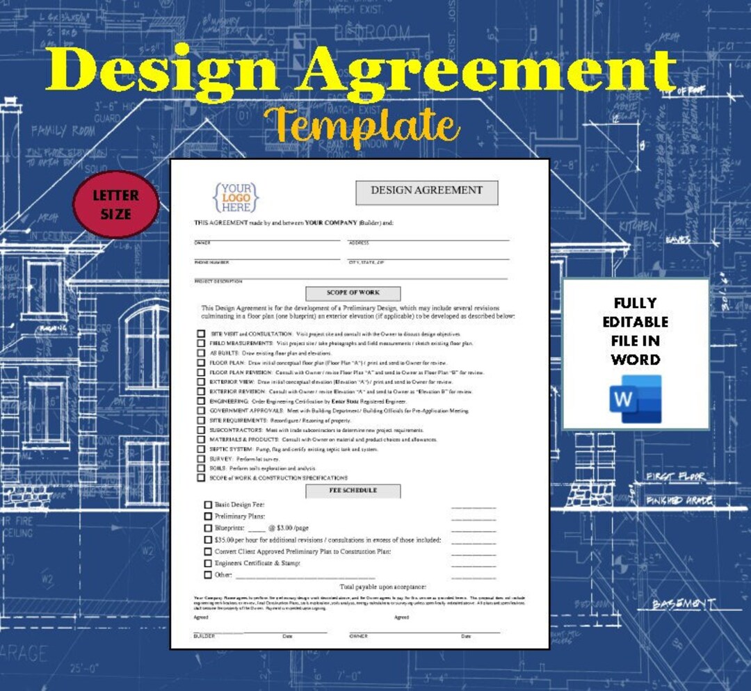 Design Agreement, Design Build, Construction Documents - Etsy