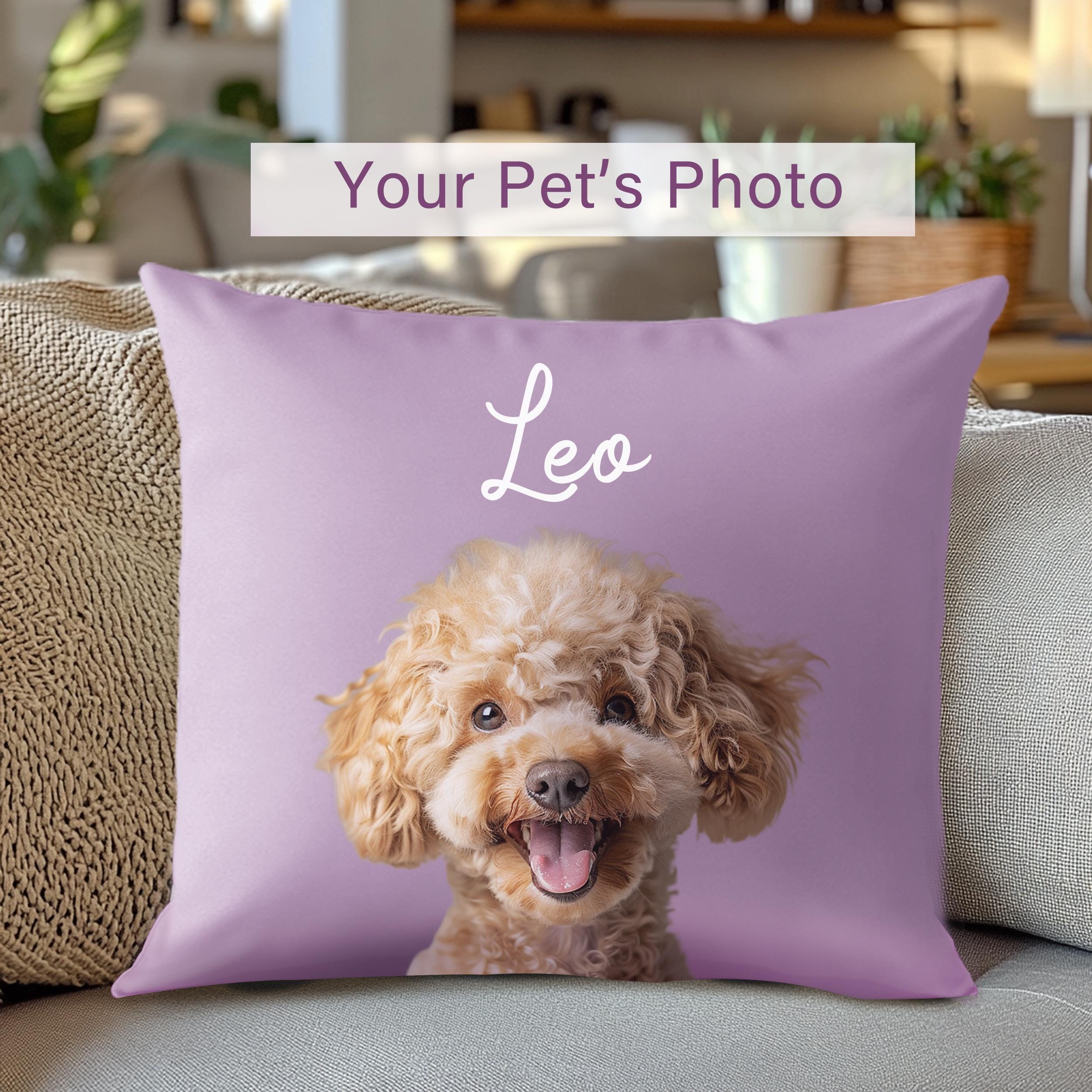 Personalized Pet Pillow Using Pet Photo + Name Custom Pillow, Gift for ...