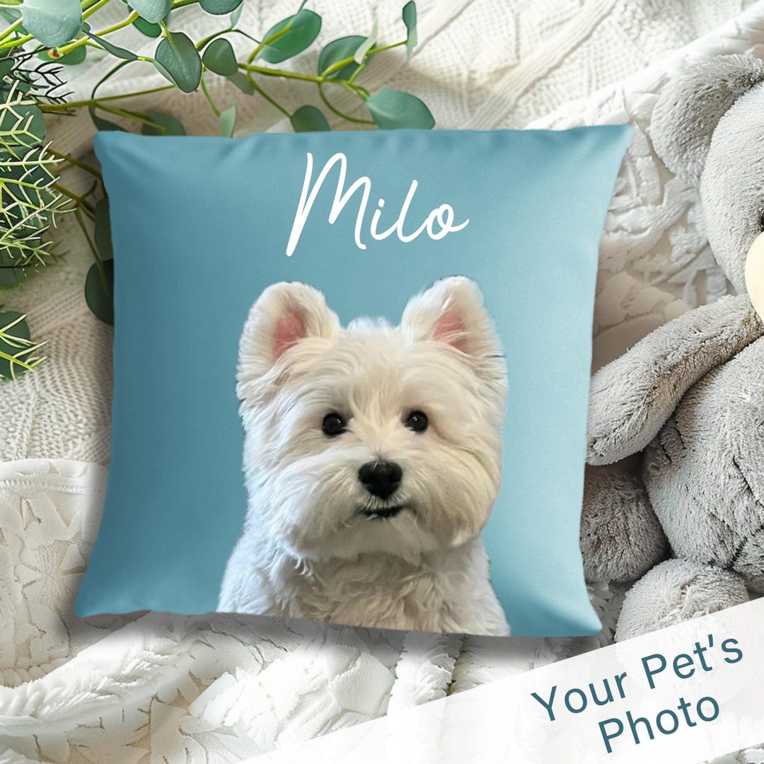 Personalized Pet Pillow Using Pet Photo + Name Custom Pillow, Gift for ...