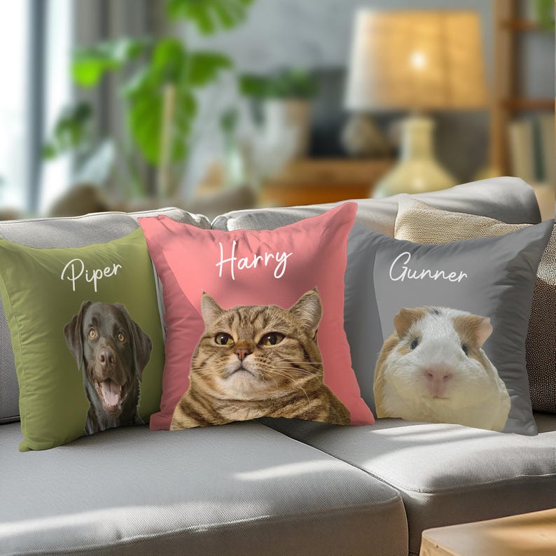 Personalized Pet Pillow Using Pet Photo + Name Custom Pillow, Gift for ...
