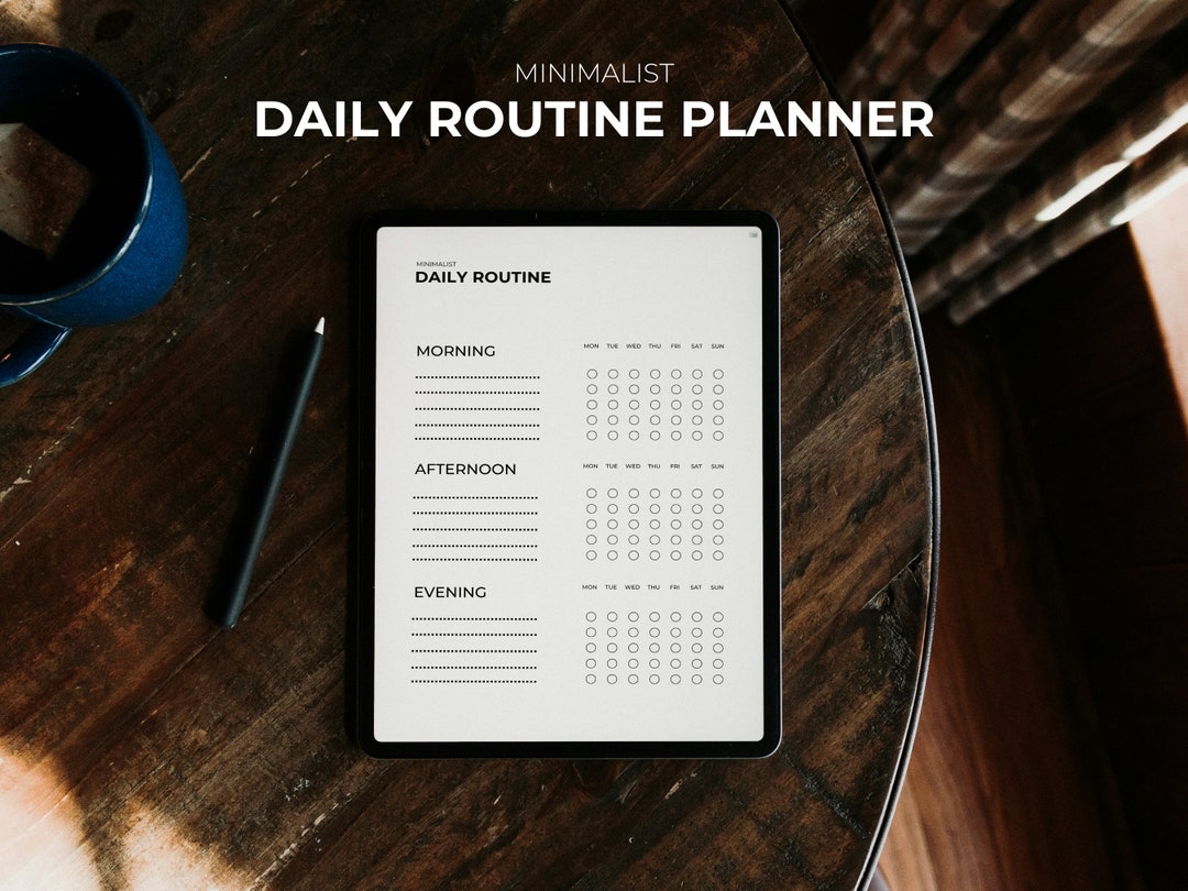 Minimalist Daily Routine Planner, Printable Planner, iPad Planner ...
