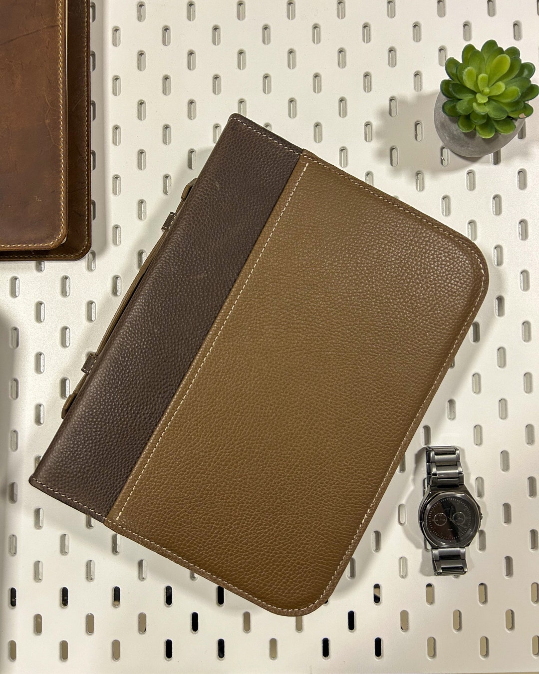 Custom Leather Book Cover With Zipper, Personalized Leather Hardback ...