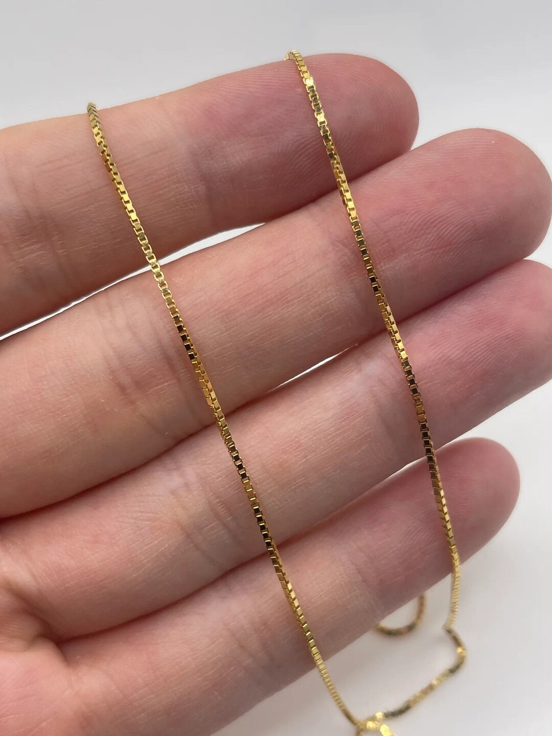 9ct Gold Box Link Chain 20 - Etsy