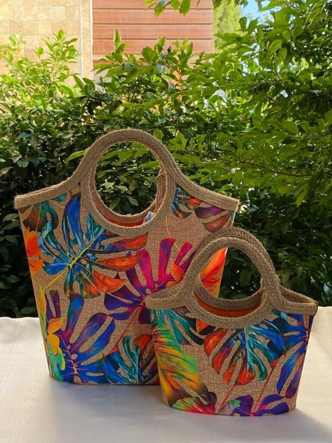 Colorful Jute Straw Beach Bag Set, Fashionable Purse Gift, Summer ...