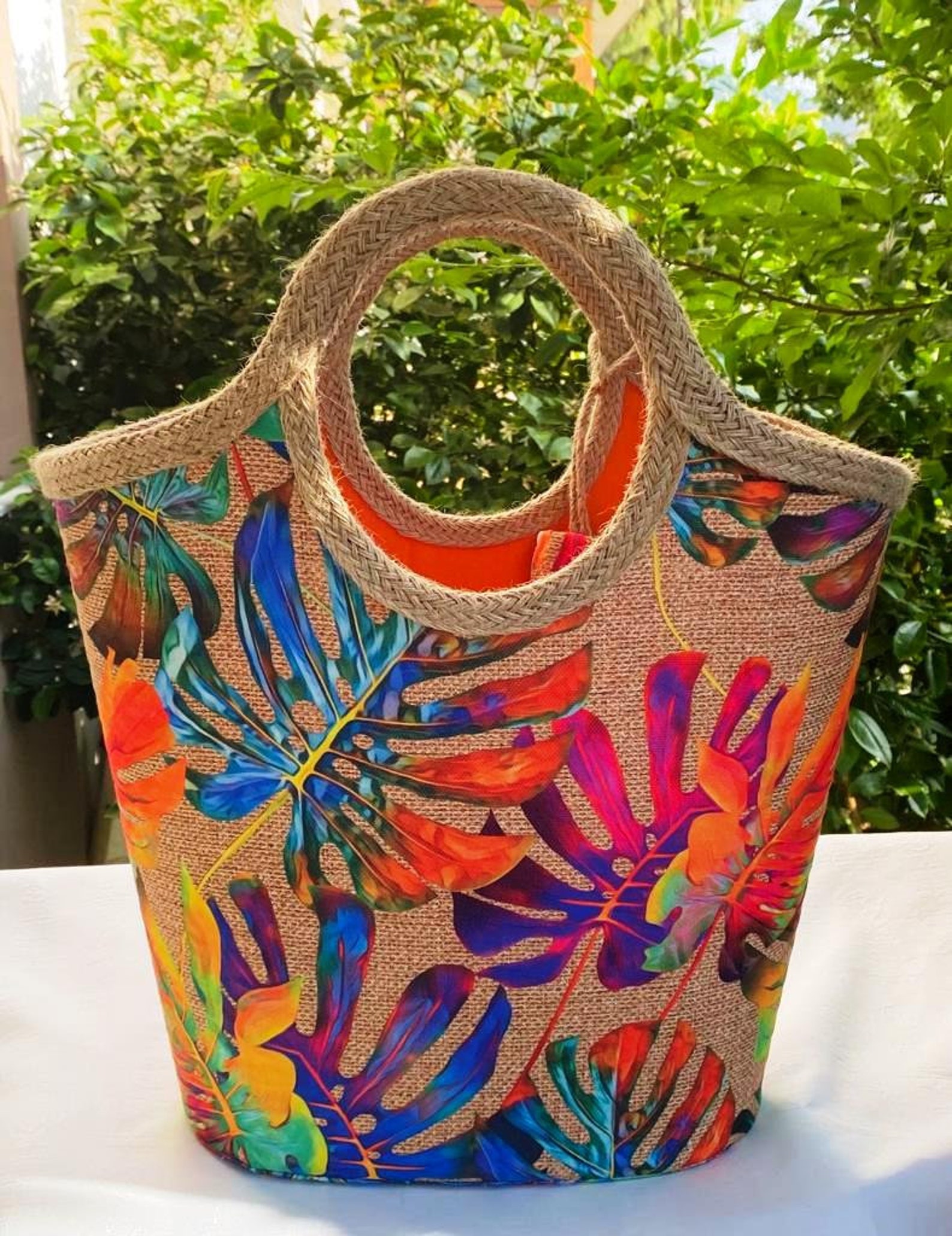 Colorful Jute Straw Beach Bag Set, Fashionable Purse Gift, Summer ...