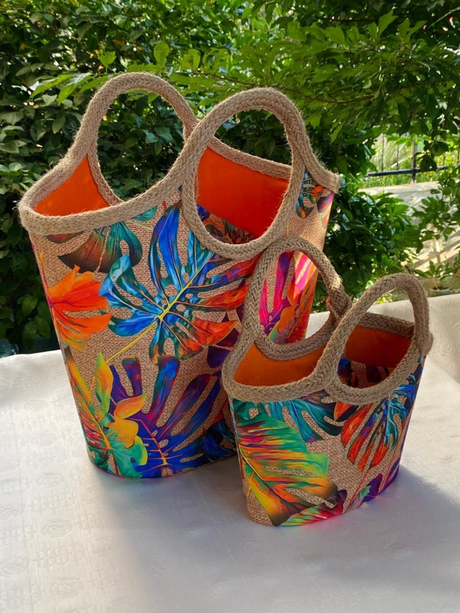 Colorful Jute Straw Beach Bag Set, Fashionable Purse Gift, Summer ...