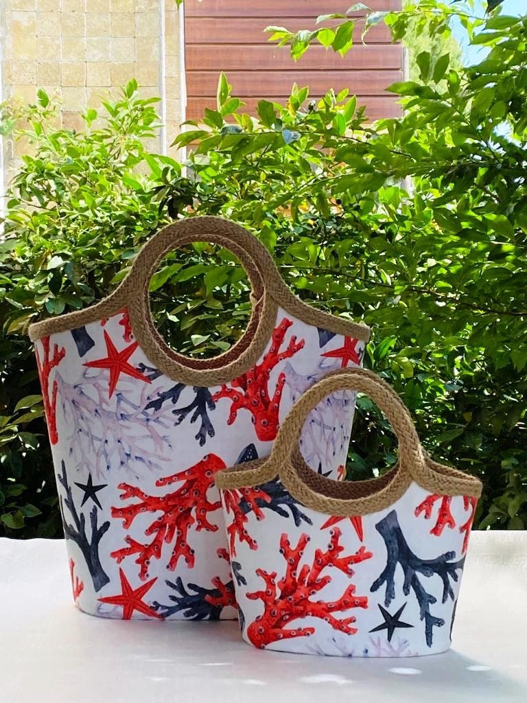 Red Coral Big Straw Beach Bag, Summer Market Bag, Fashionable Purse ...