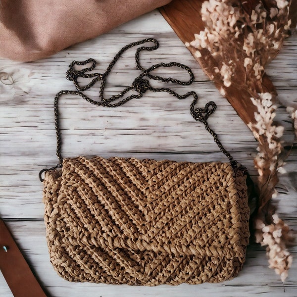 Colorful Jute Straw Beach Bag Set, Fashionable Purse Gift, Summer ...