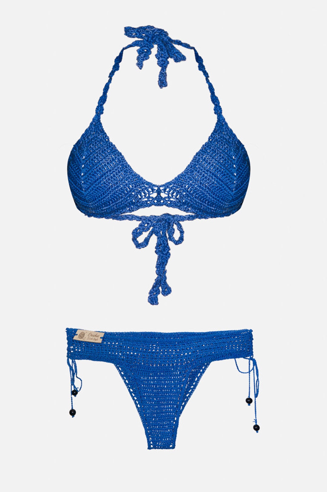 Crochet Bikini Blue Crochet Swimsuit Bikini Set Crocheted Bathing Suit Handcrochet Swimwear