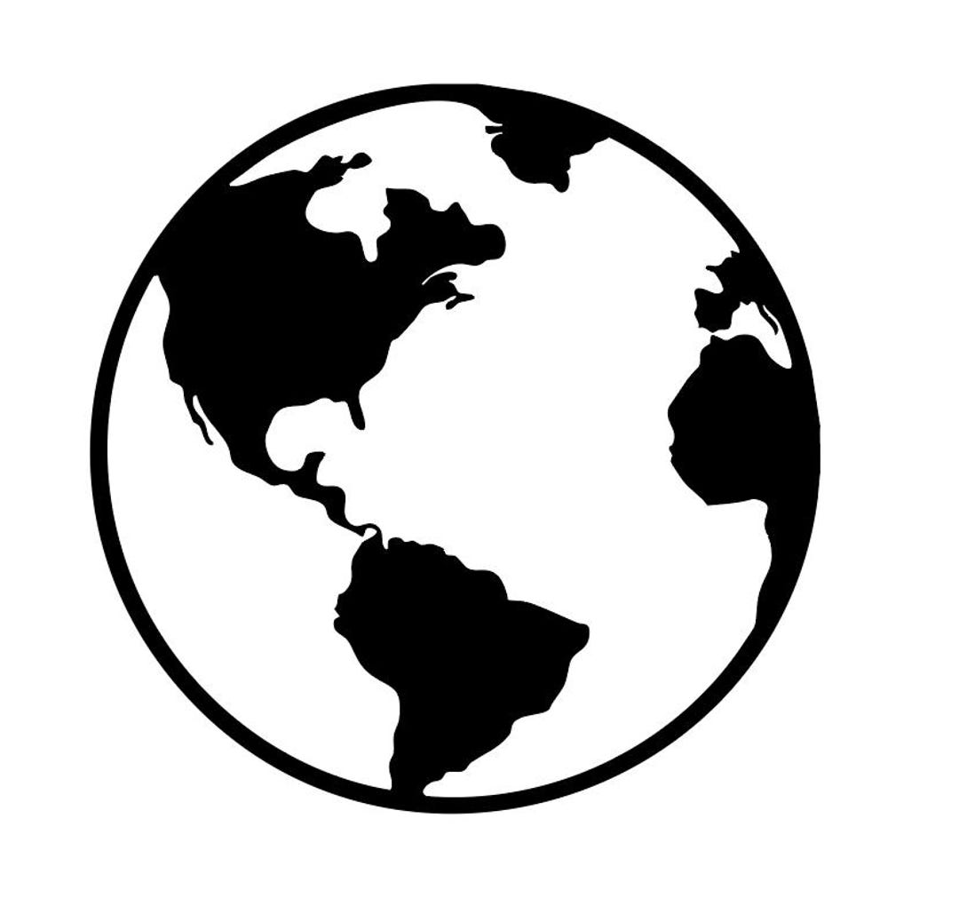 World Globe Silhouette SVG File - Etsy