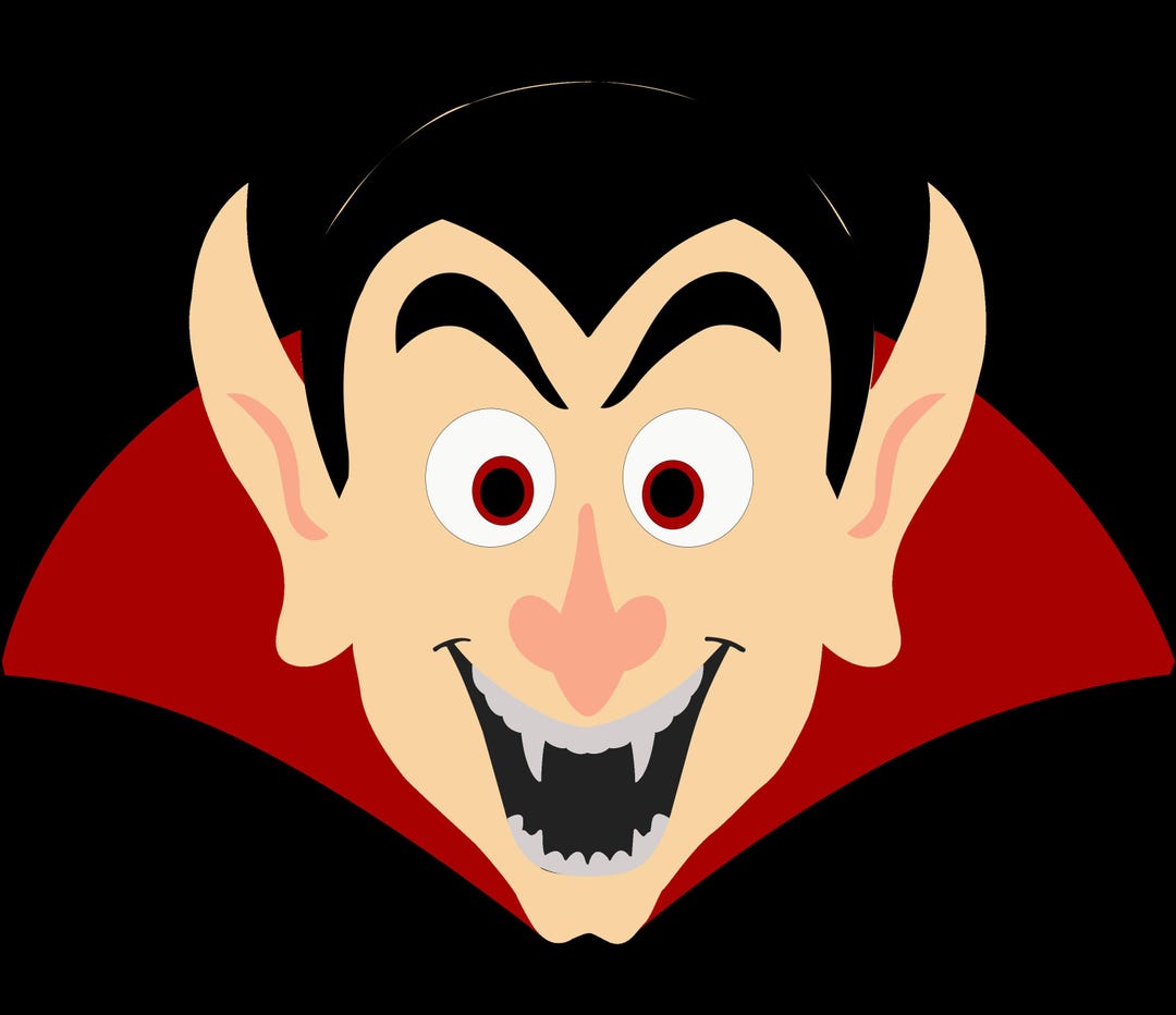 Layered Vampire Head SVG File - Etsy