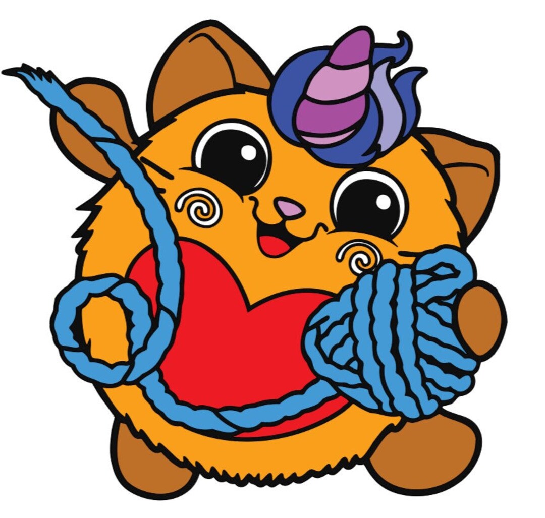 Kitty Cat Unicorn Squishy SVG File Color B&W - Etsy