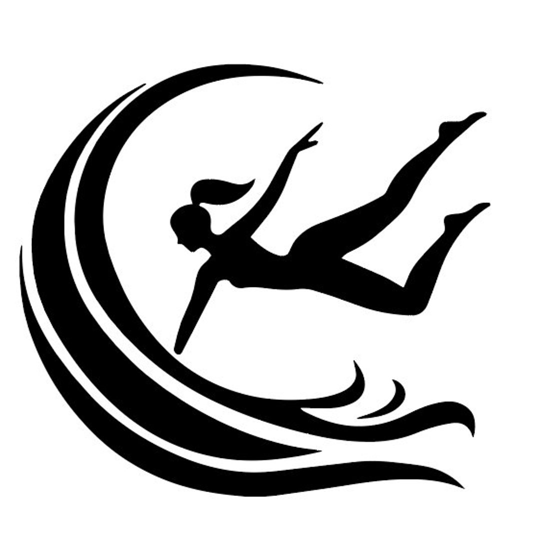Girl Swimming With Waves SVG File - Etsy