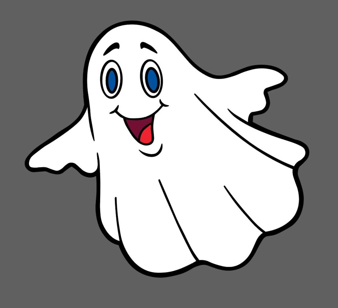 Layered Ghost With a Smile SVG File - Etsy