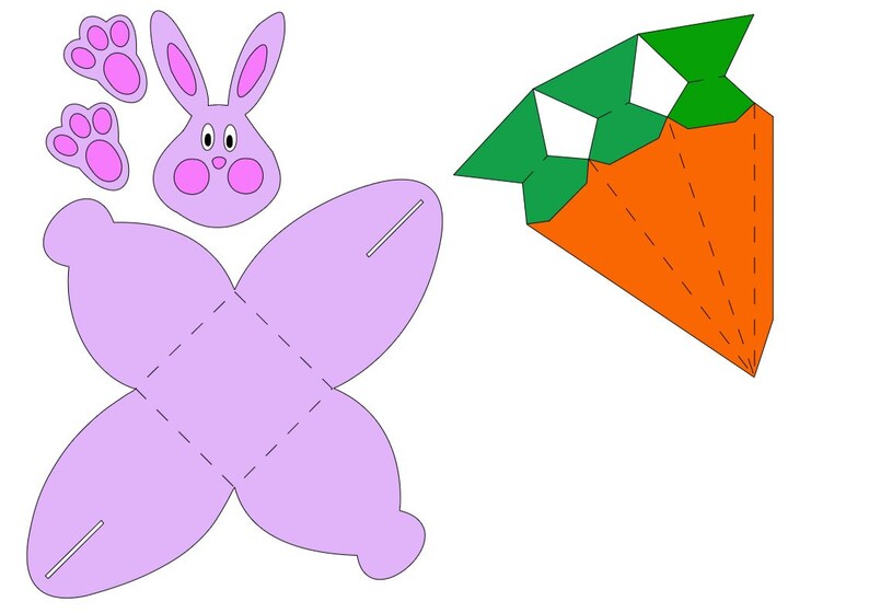 Easter Bunny and Carrot Box SVG File - Etsy