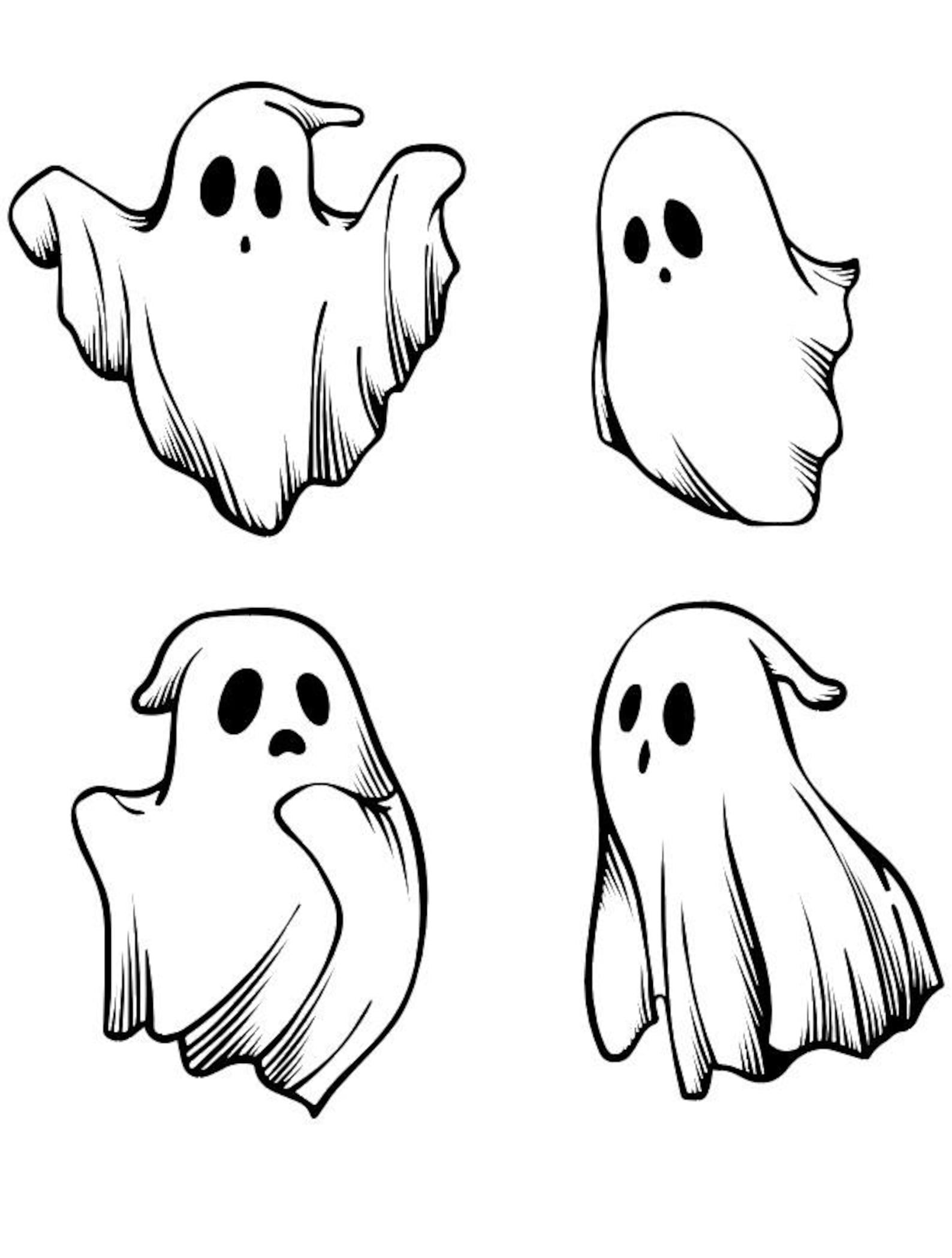 4 Pack Ghosty Halloween Layered SVG File - Etsy