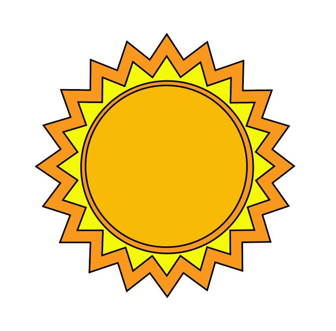 Layered Sun With Background SVG File - Etsy