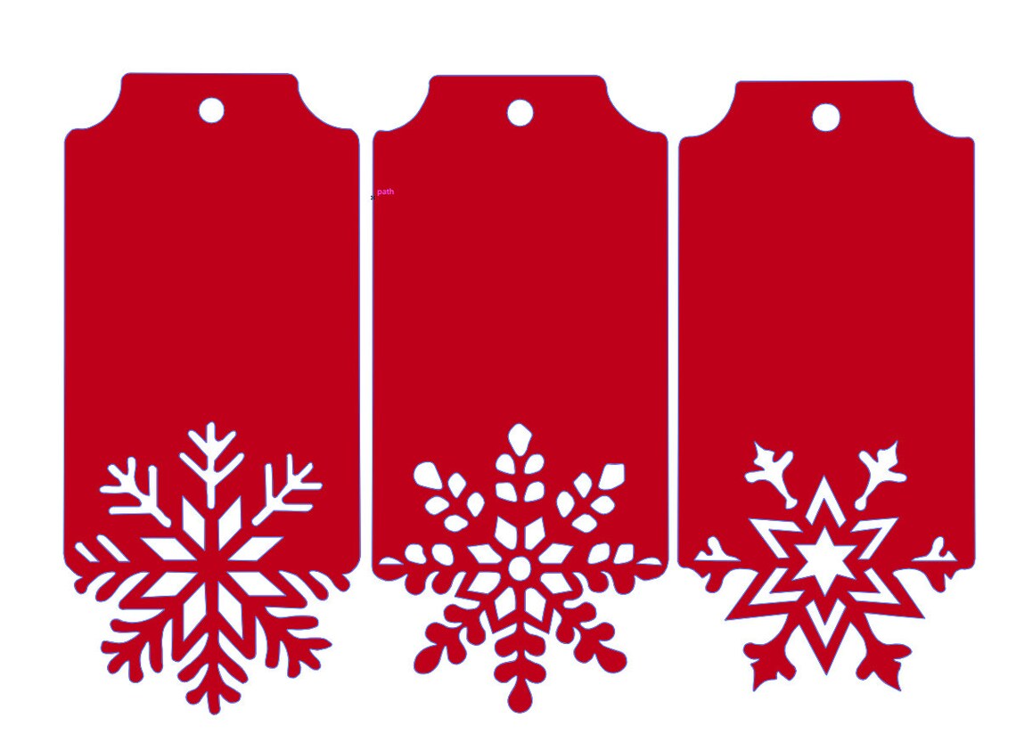 3 Pack Snowflake Gift Tag SVG File - Etsy