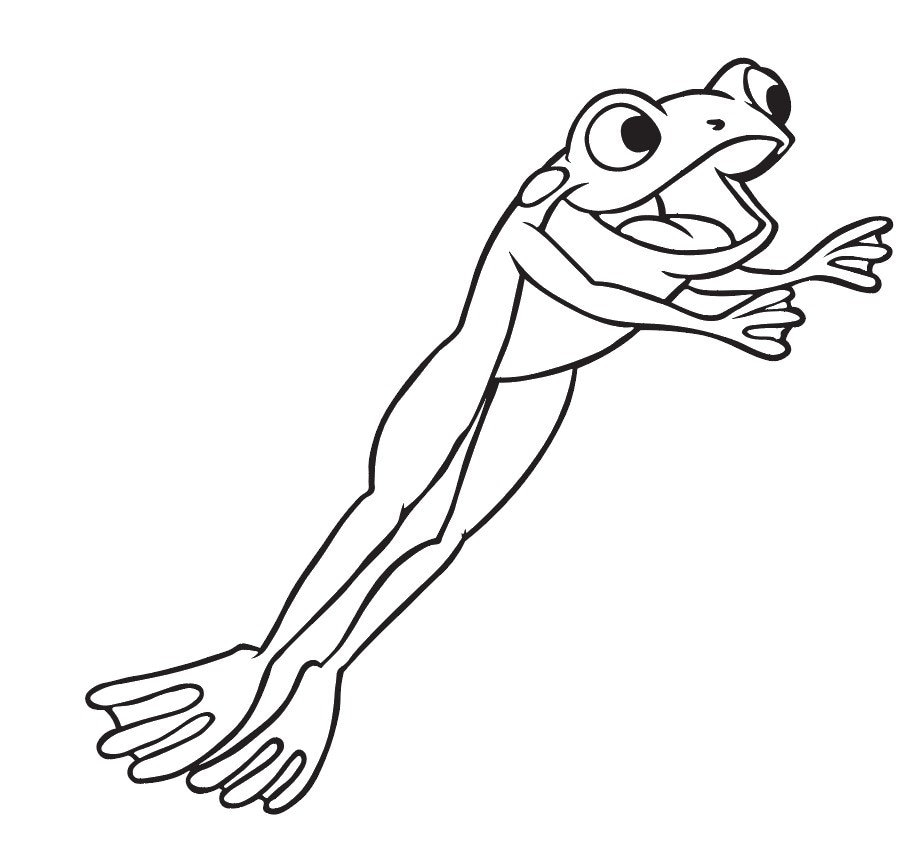Jumping Frog Animal SVG File Color Black and White - Etsy